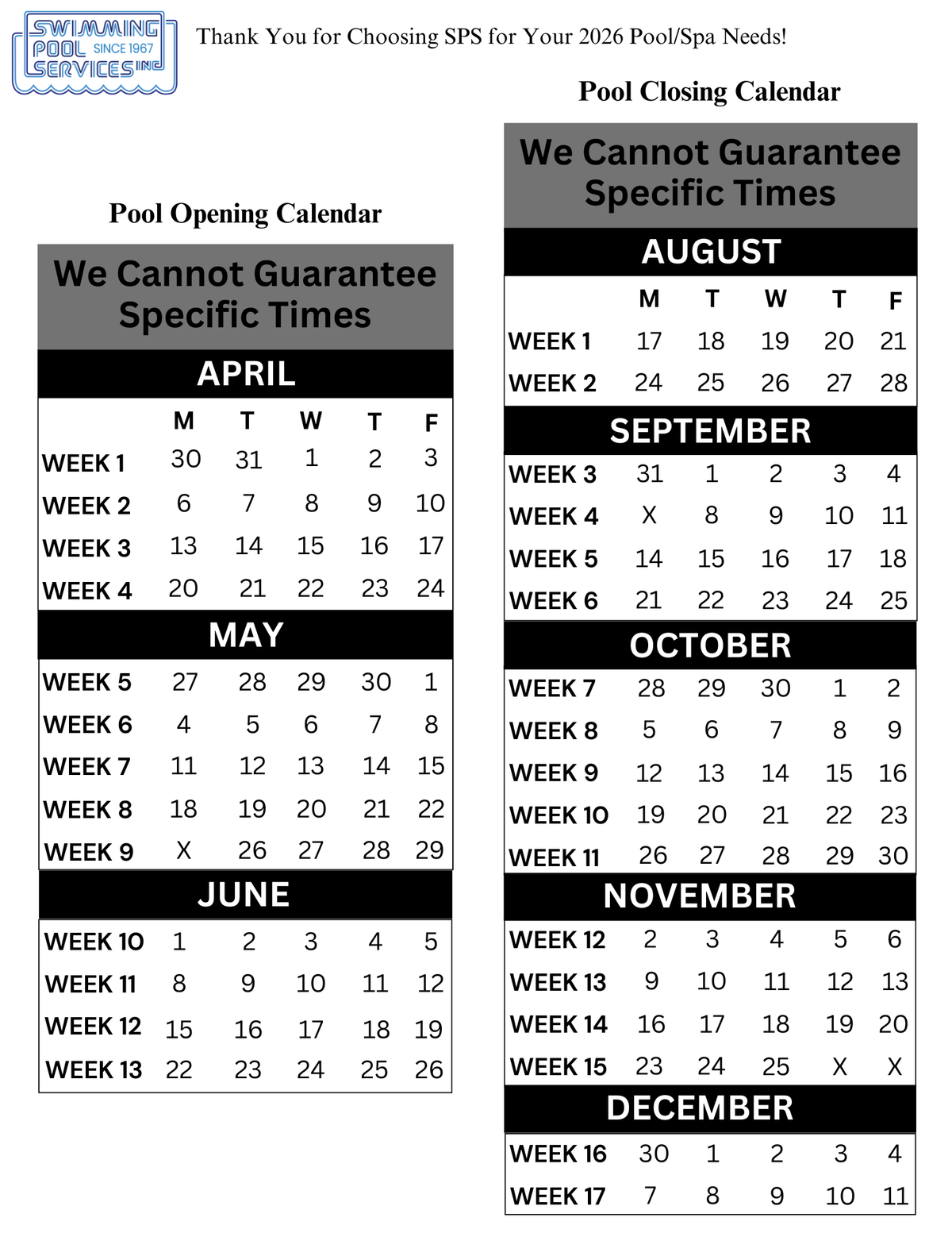 Pool/Spa Closing Form – Swimming Pool Services, Inc.